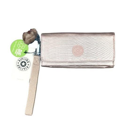 Kipling | Bags | Kipling Rubi Large Metallic Wristlet Wallet Quartz ...